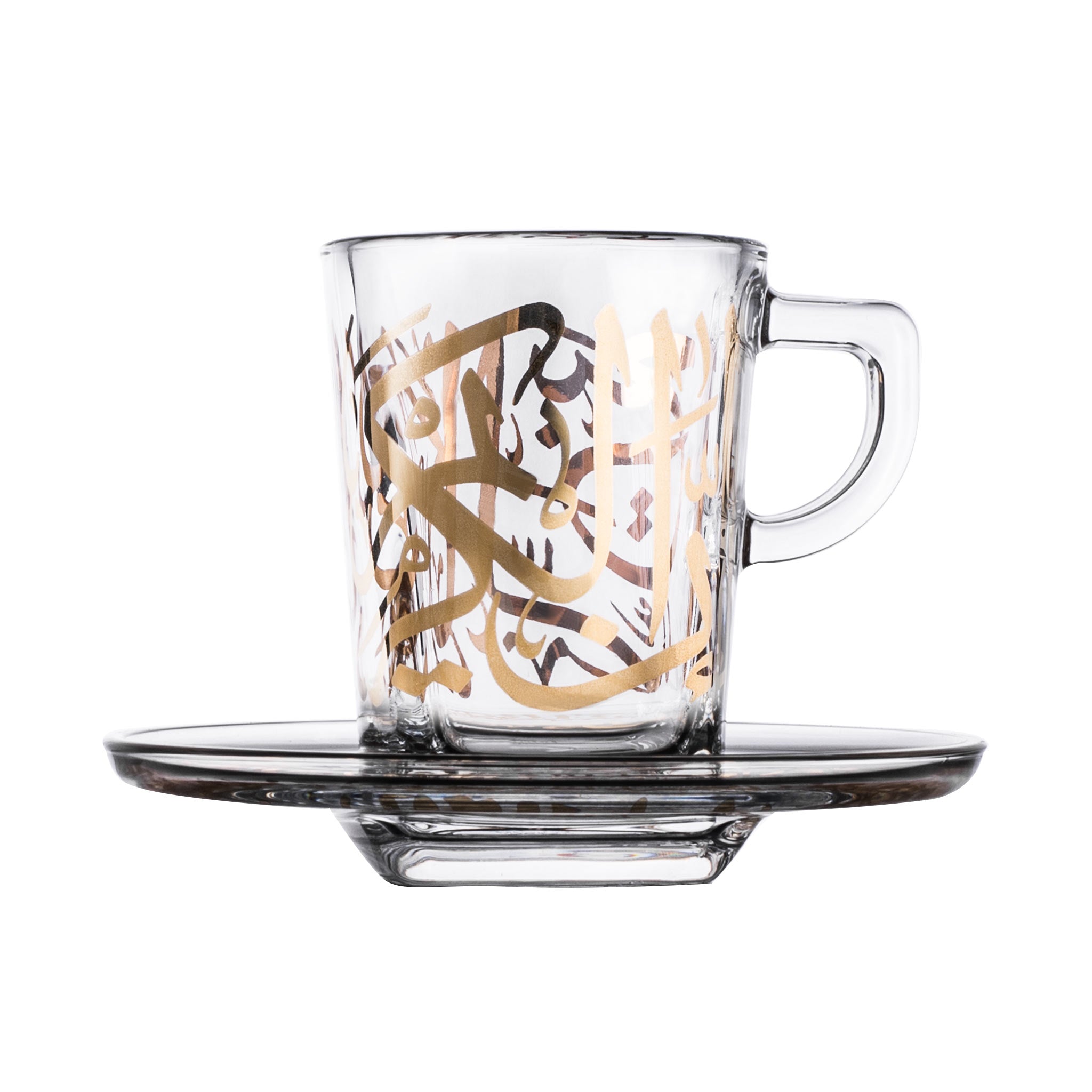 Dimlaj Glass Espresso + Saucer set 12pcs Kareem Gold – Fnac KSA
