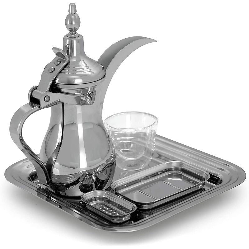 Deem Saudi Coffee Serving Set stainless steel 5 Pcs – Fnac KSA